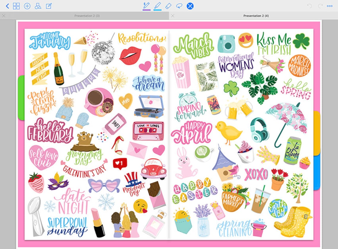 Digital Stickers Digital Planner Stickers Goodnotes - Etsy