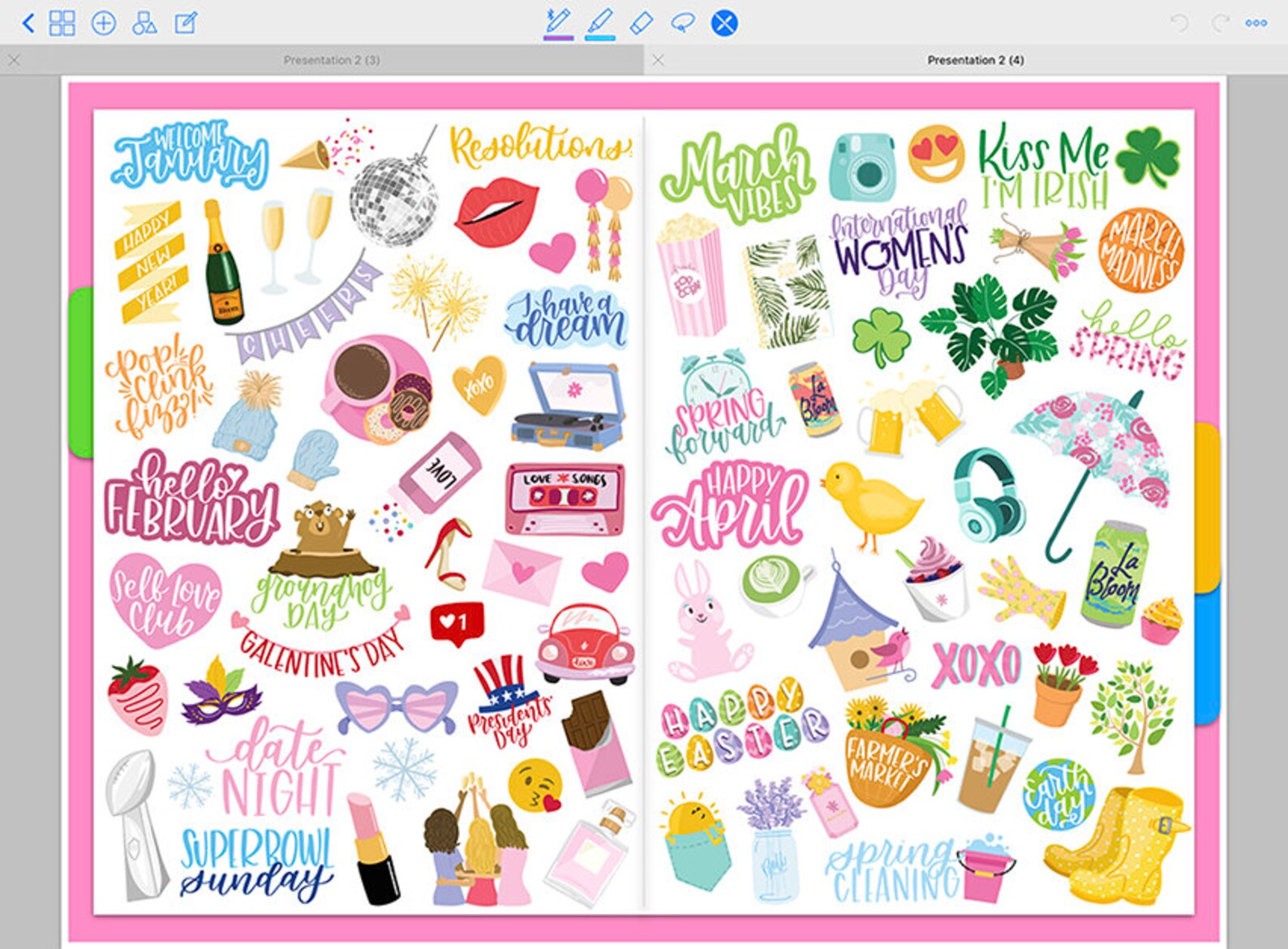 Digital Stickers Digital Planner Stickers Goodnotes - Etsy