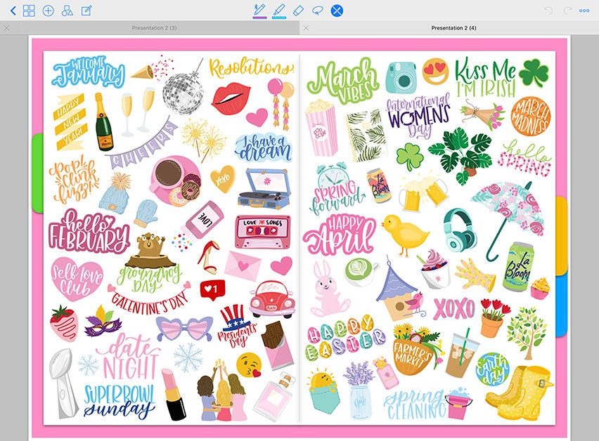 Digital Stickers Digital Planner Stickers Goodnotes - Etsy
