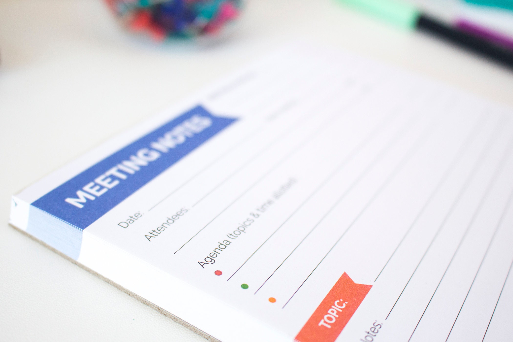 Planning Pad, 6" X 9", Double Sided Meeting Notes, Neutral - Etsy