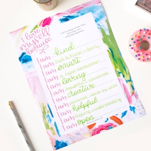 I Am... Positive Affirmations - Printable PDF - 8.5" X 11" Instant ...