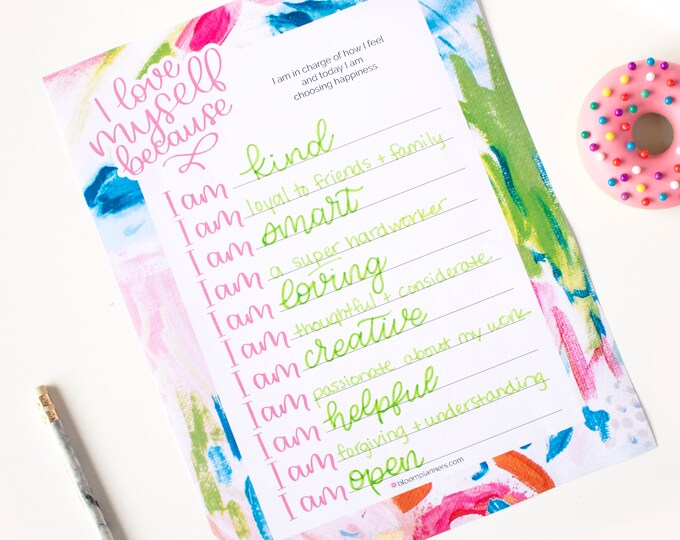 I Am... Positive Affirmations Printable PDF 8.5 X - Etsy