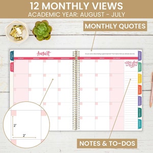 Teacher Planner & Lesson Planner, Bold + Bright Academic Year 12 Month ...