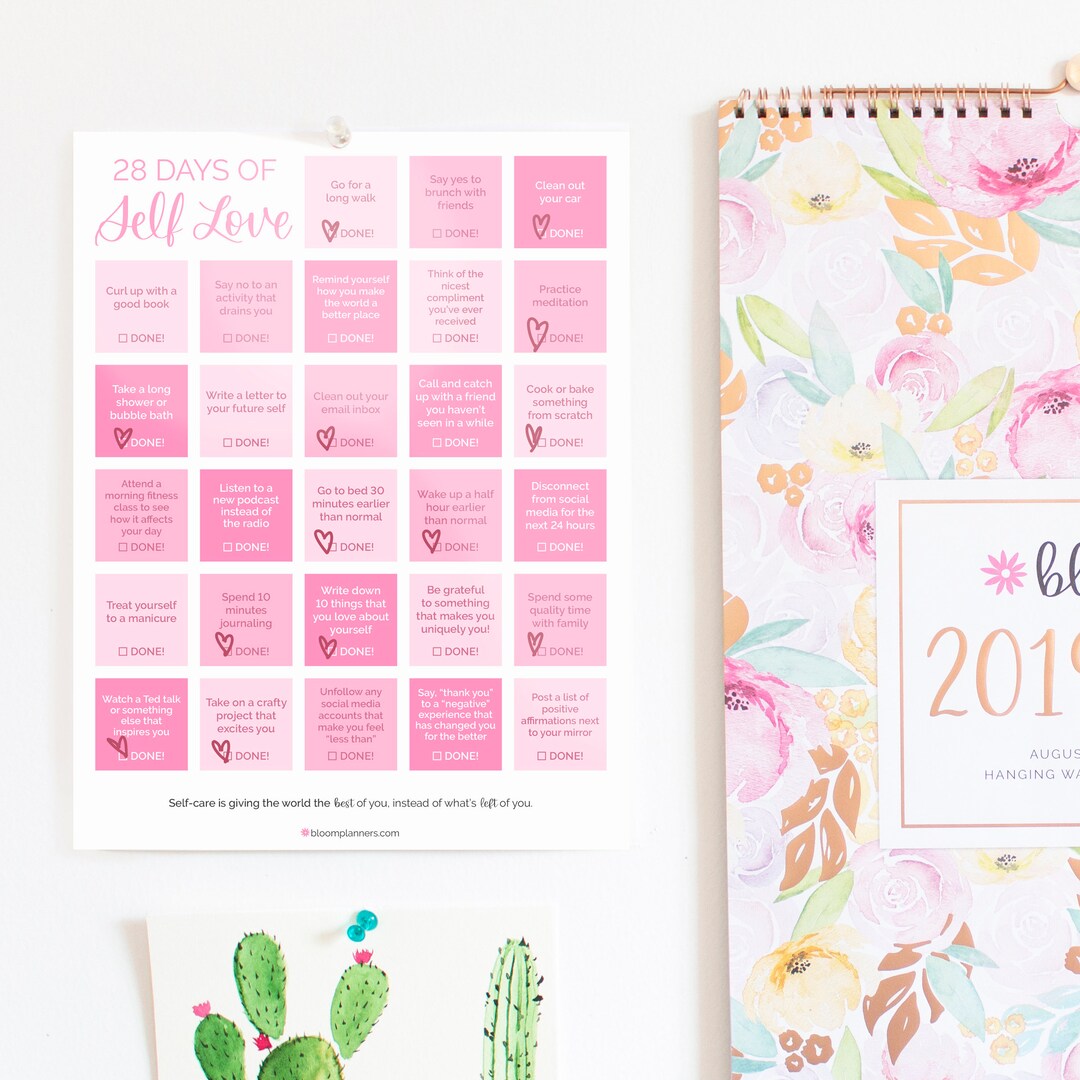 28 Days of Self-love Printable PDF 8.5 X 11 - Etsy