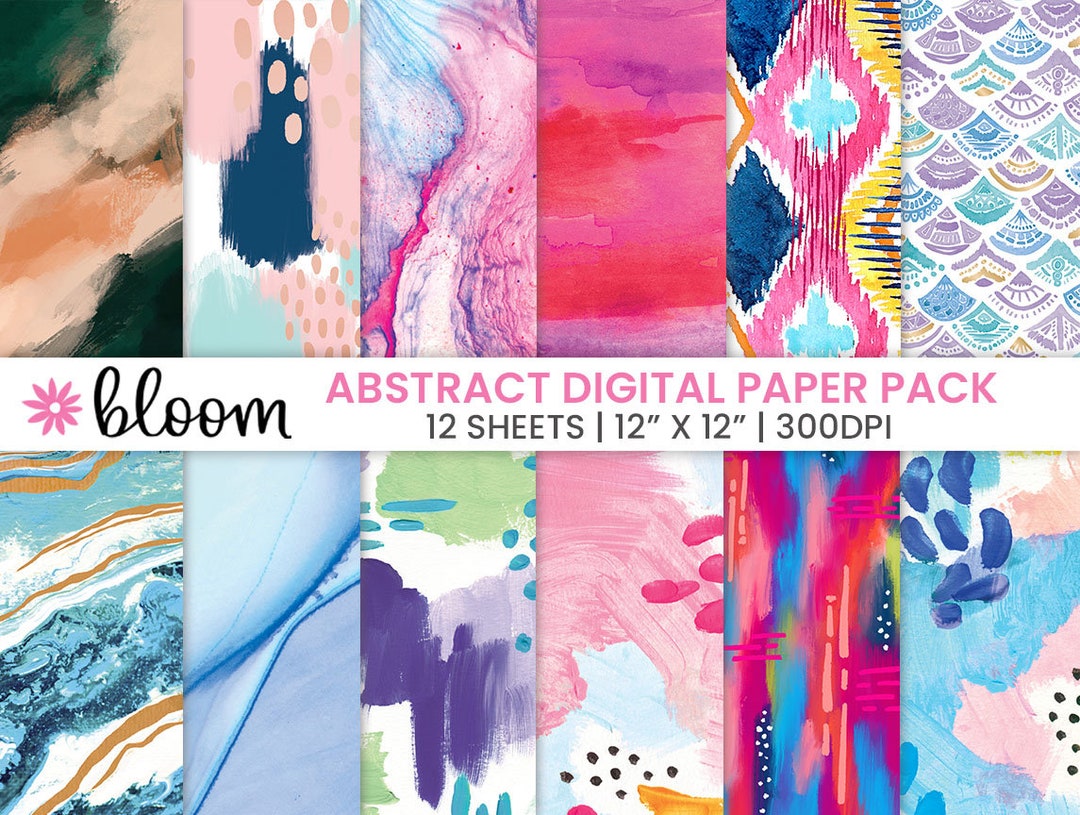 12" X 12" Digital Paper Pack - ABSTRACT - by Bloom Daily Planners - Etsy