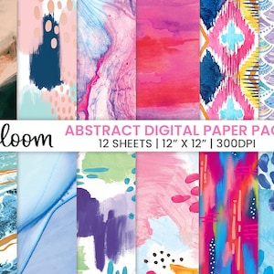 12" X 12" Digital Paper Pack - ABSTRACT - by Bloom Daily Planners - Etsy