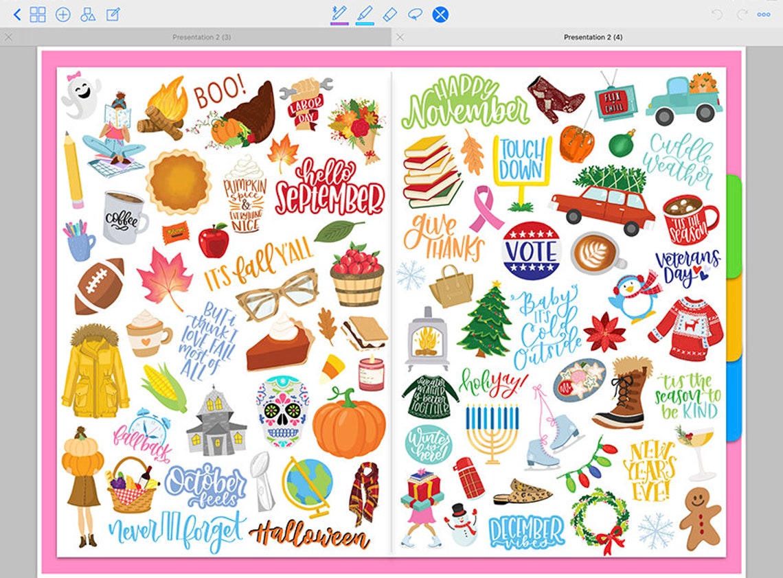 Digital Stickers Digital Planner Stickers Goodnotes - Etsy
