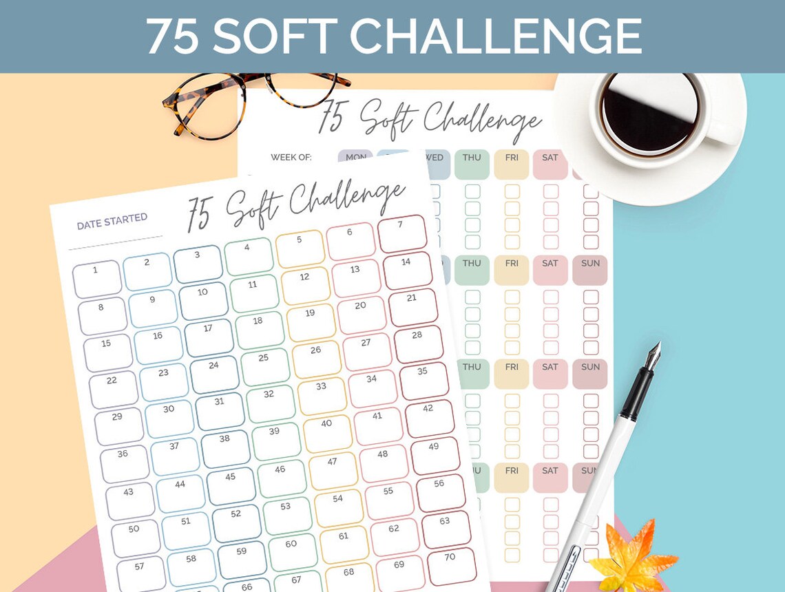 75 Soft Challenge 2 Page Printable PDF 8.5 X - Etsy