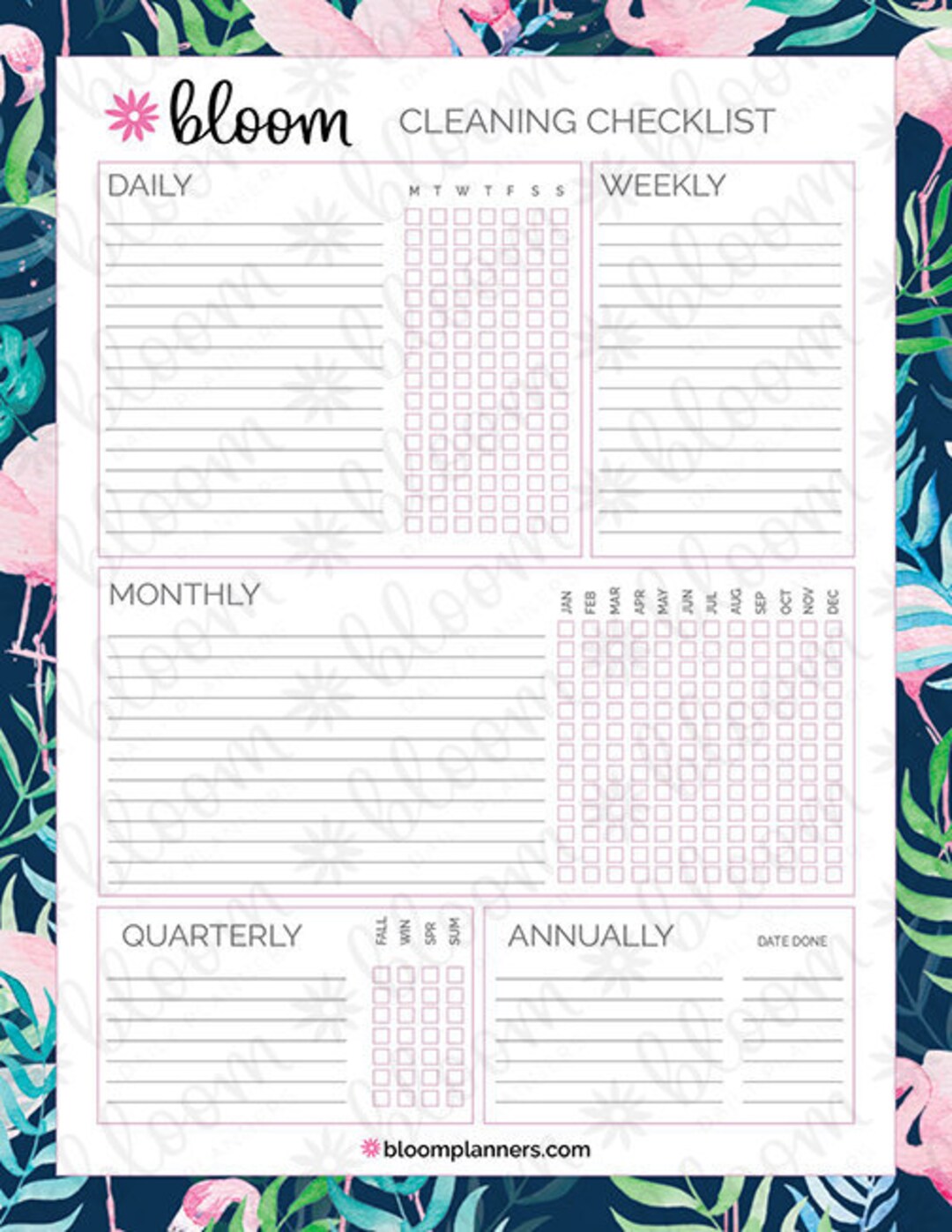 Cleaning Schedule Checklist Printable PDF - Track Daily, Weekly ...