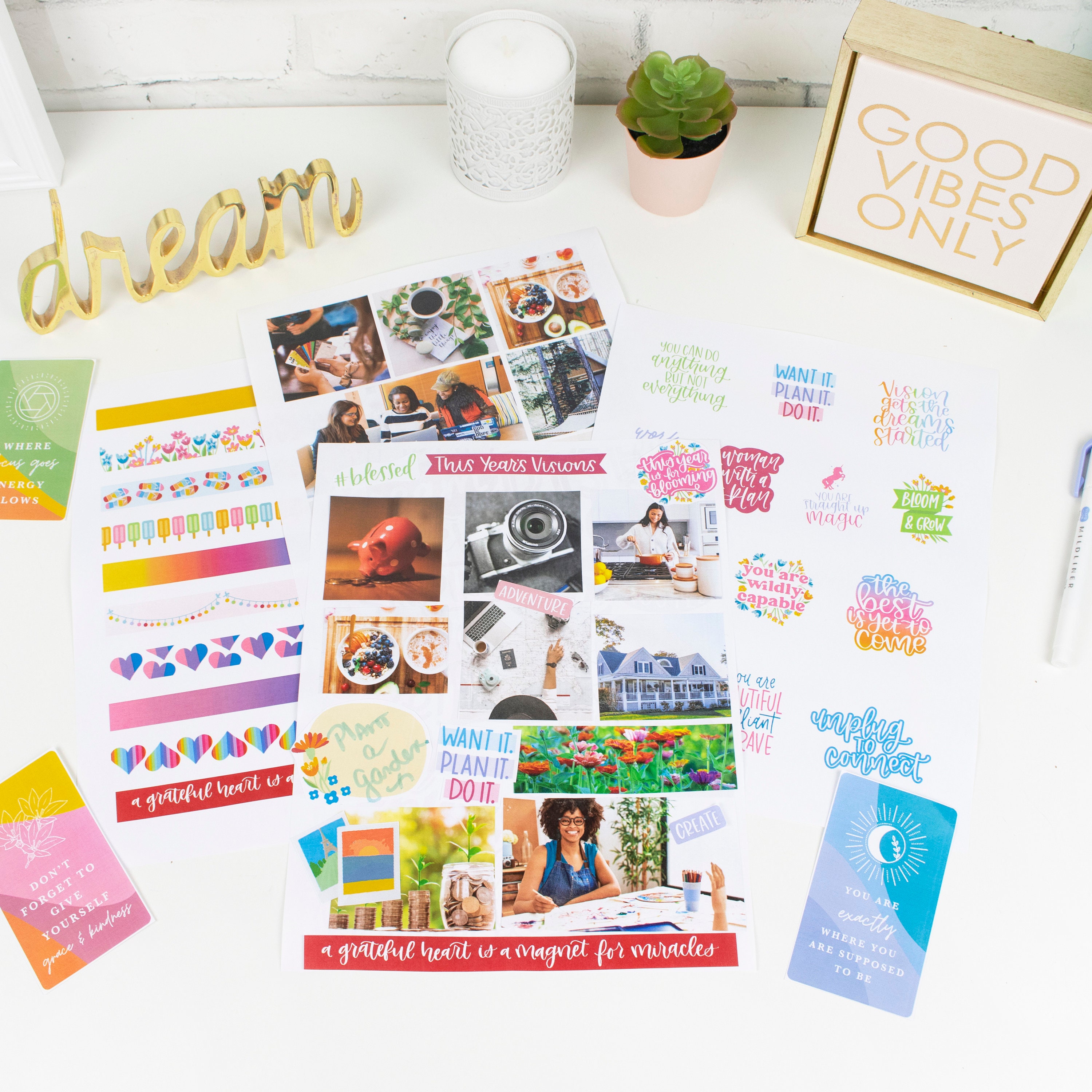 Bloom Planners Printable Vision Board Kit Digital Download - Etsy