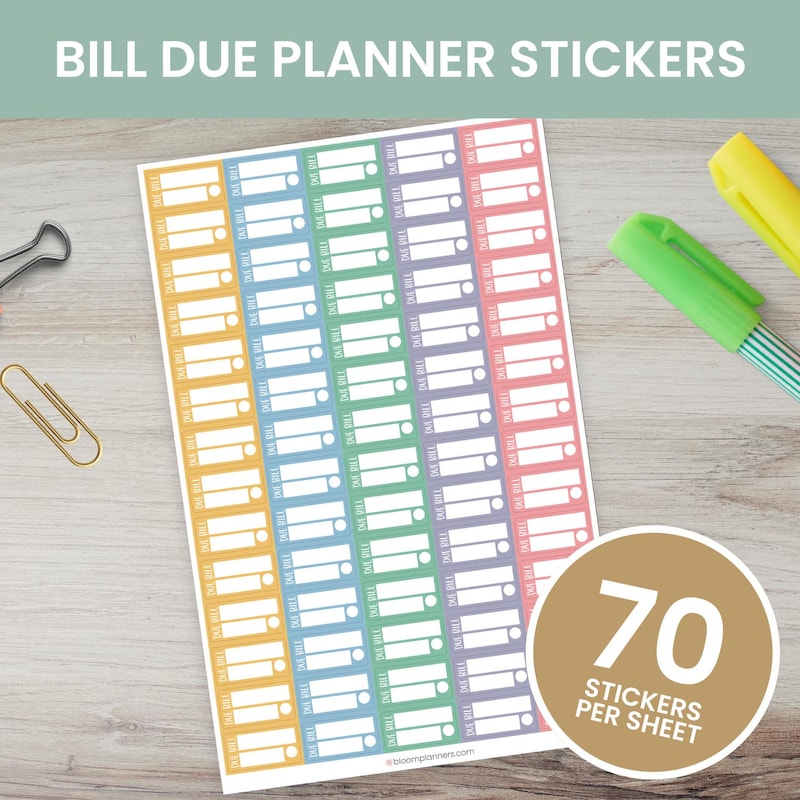 Bill Pay Stickers - Etsy