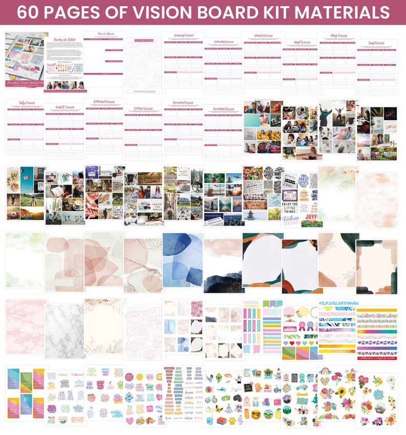 Bloom Planners Printable Vision Board Kit Digital Download - Etsy