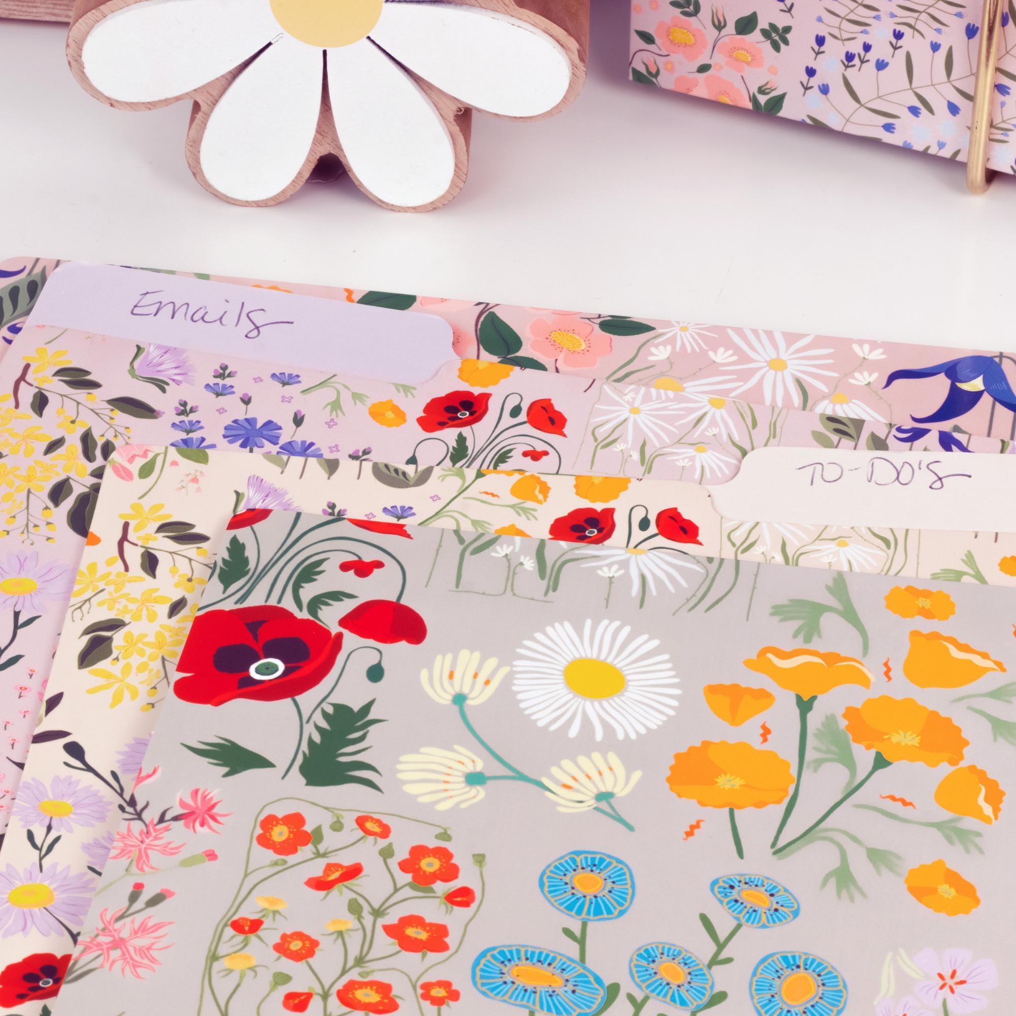 Garden Party File Folders | 12-pack Floral Letter-size File Folders for ...