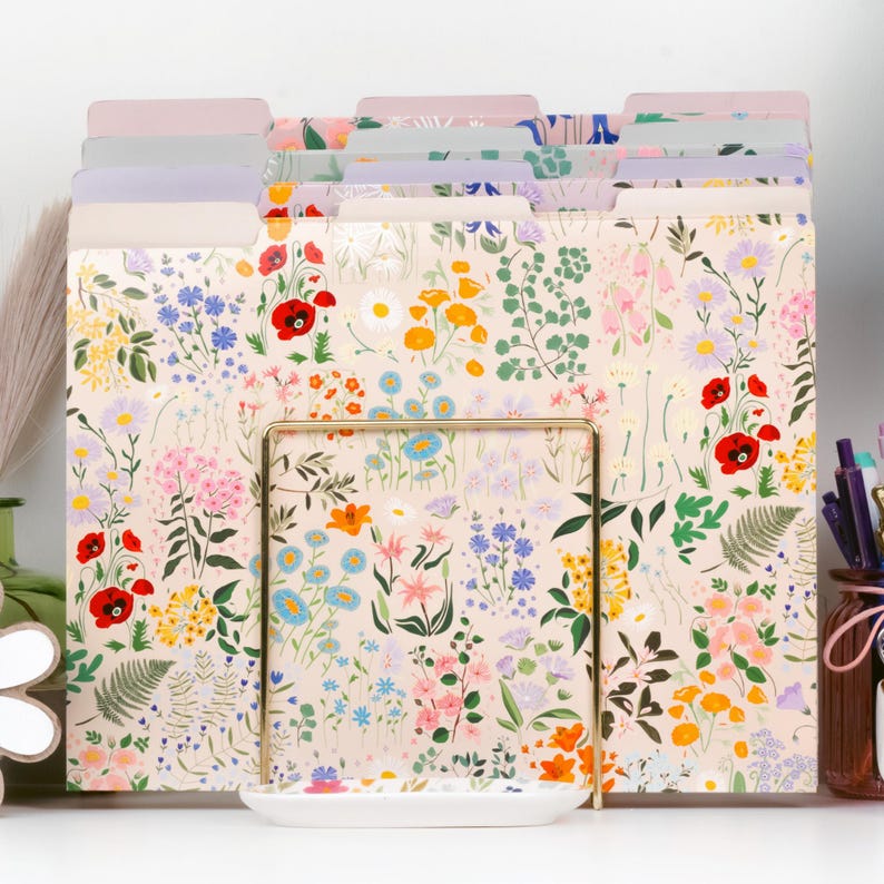 Garden Party File Folders | 12-pack Floral Letter-size File Folders for ...