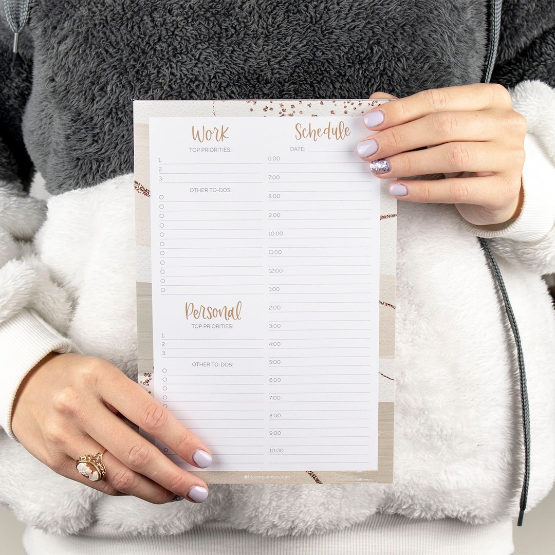 Planning Pad, 6" X 9", Timed Work & Personal To-do List, Brushed Beige ...