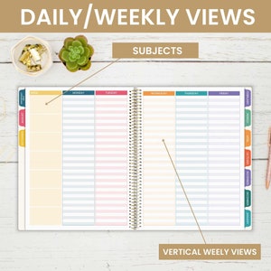 Teacher Planner & Lesson Planner, Bold + Bright Academic Year 12 Month ...