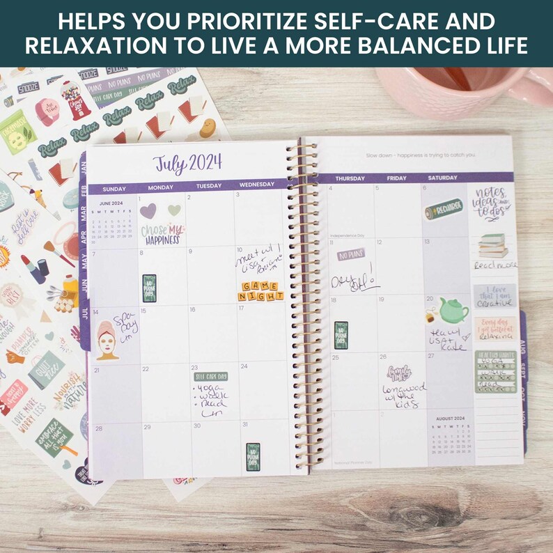 Rest is Self-care Sticker Pack | 8-page Hand-drawn Repositionable ...