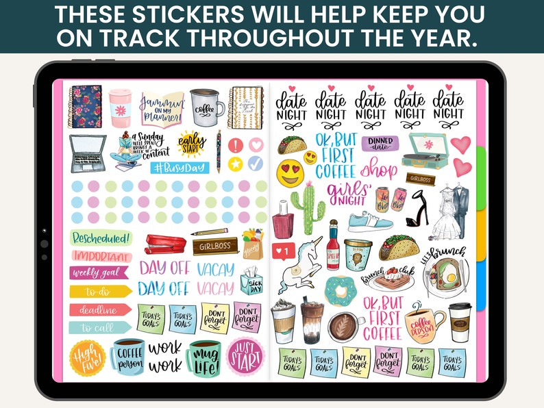 Digital Stickers, Digital Planner Stickers, Goodnotes Stickers, Unique ...