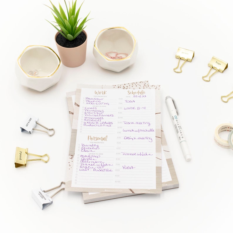 Planning Pad, 6" X 9", Timed Work & Personal To-do List, Brushed Beige ...