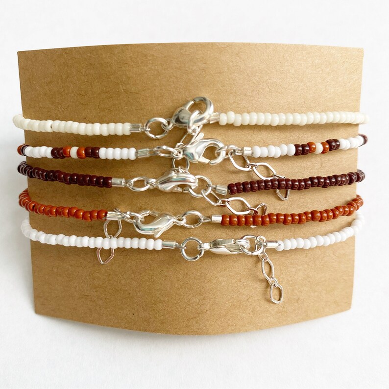 Neutral Tones. Colored Seed Bead Bracelets Beads bohemian | Etsy