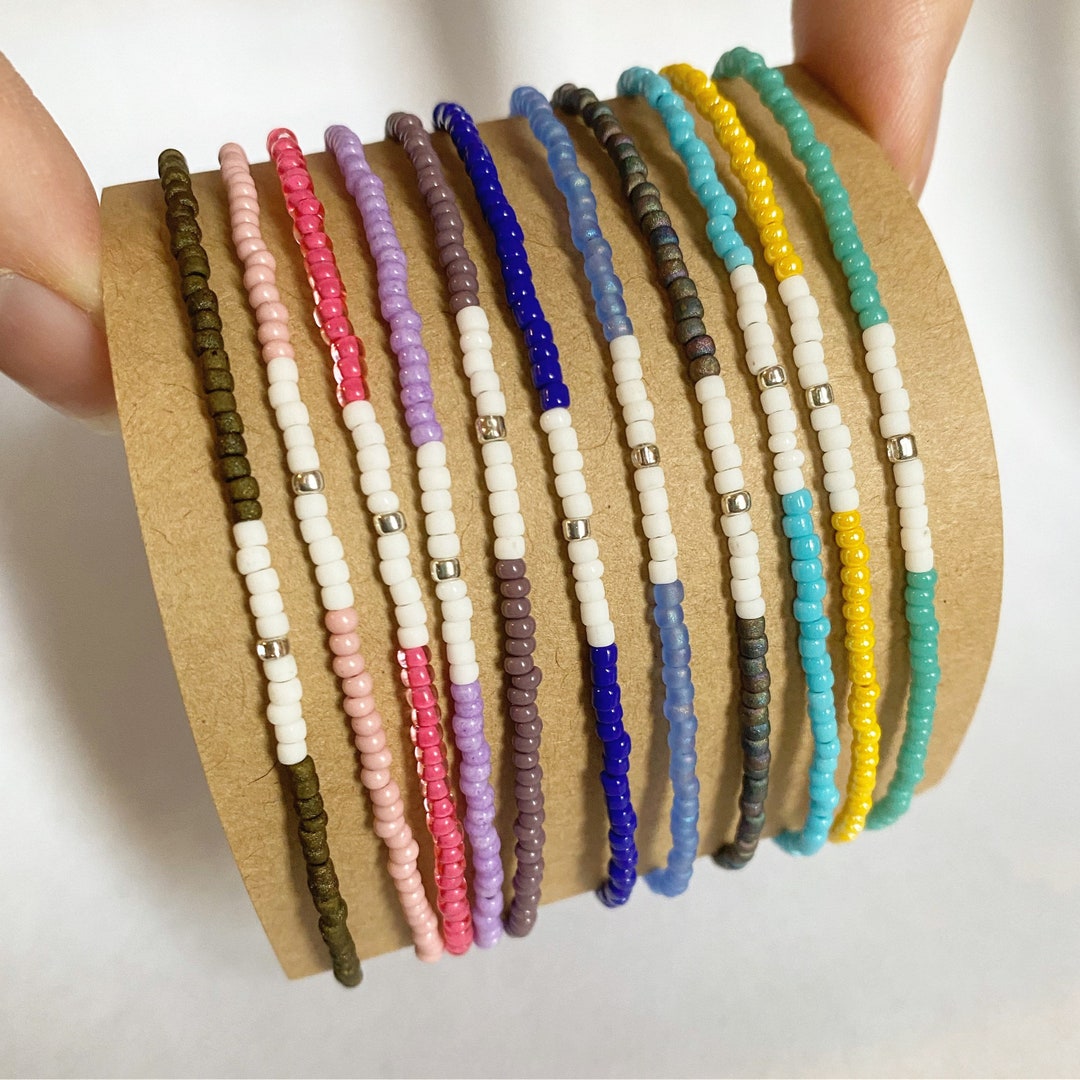 Boho Seed Bead Bracelet Various Colors- Beads, Boho, Friendship, Simple ...