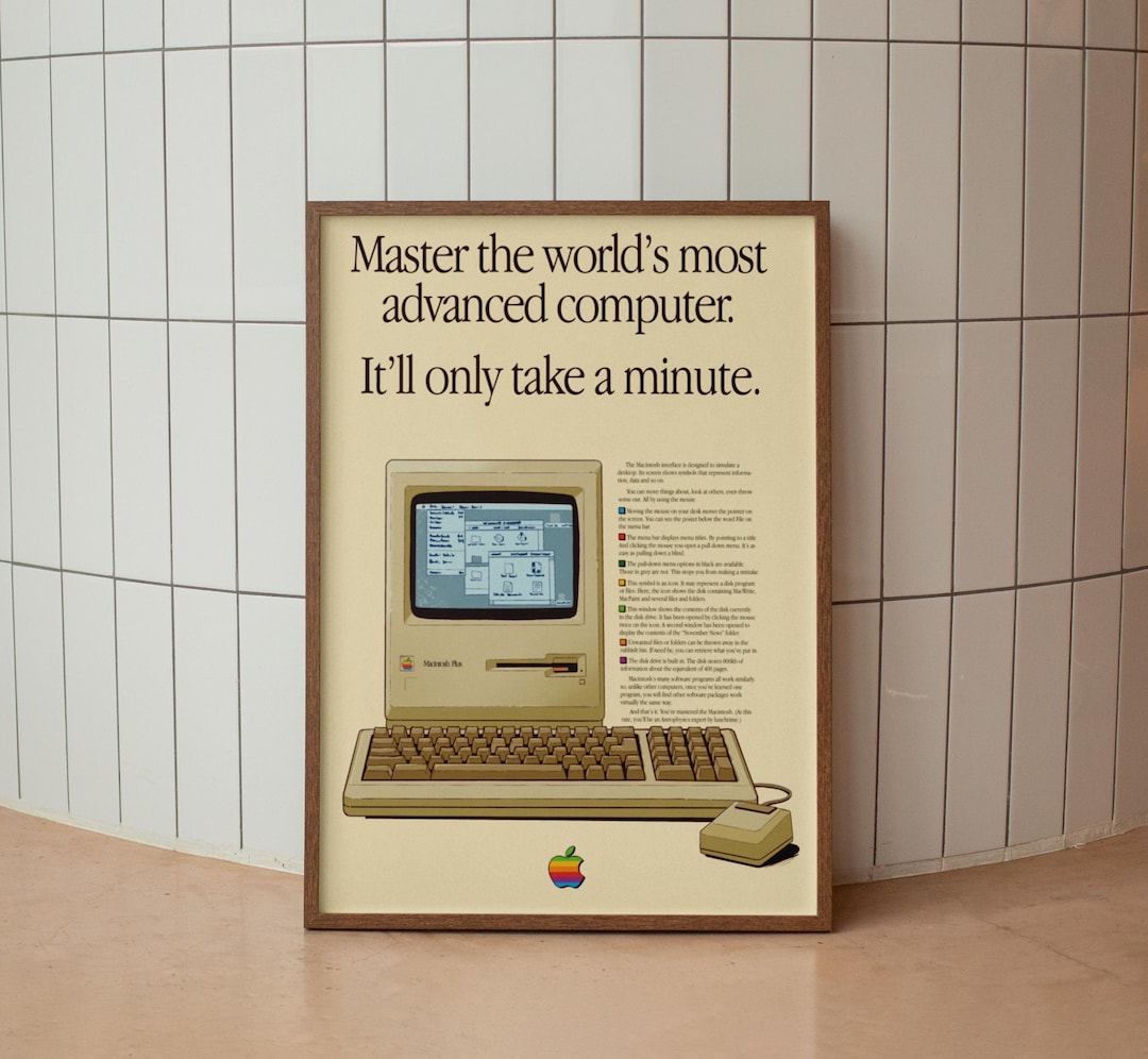 Vintage Apple Mac Poster: Retro Tech Art Print (digital Download) - Etsy