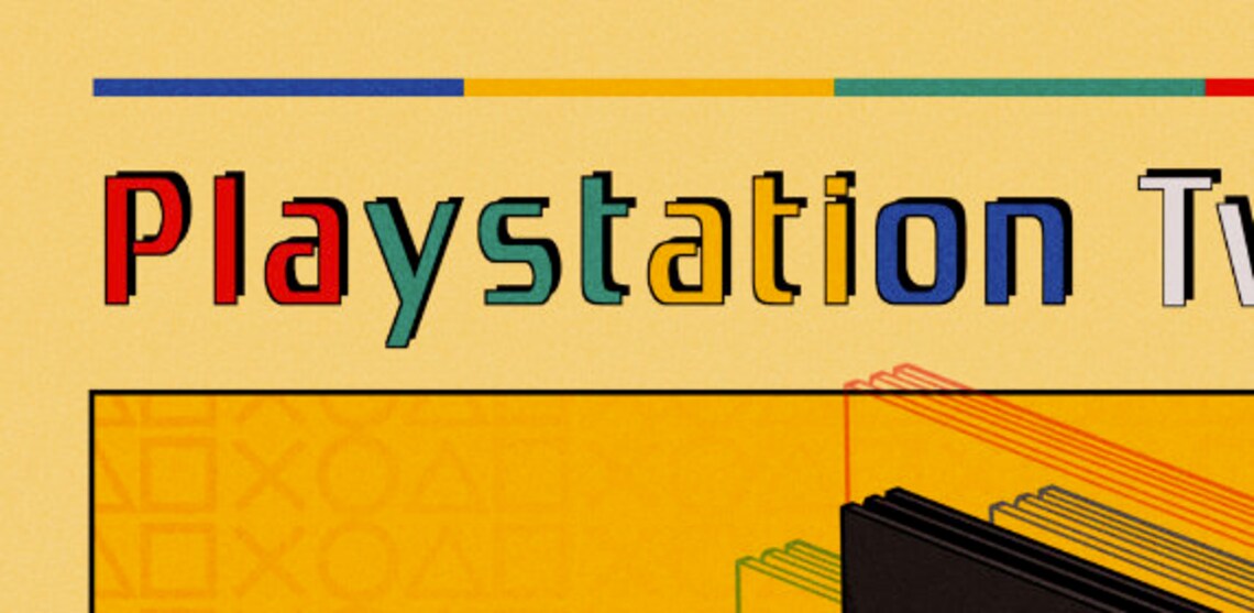 PS2 Slim. Vintage Retro Original Drawn Playstation Poster Art Digital ...