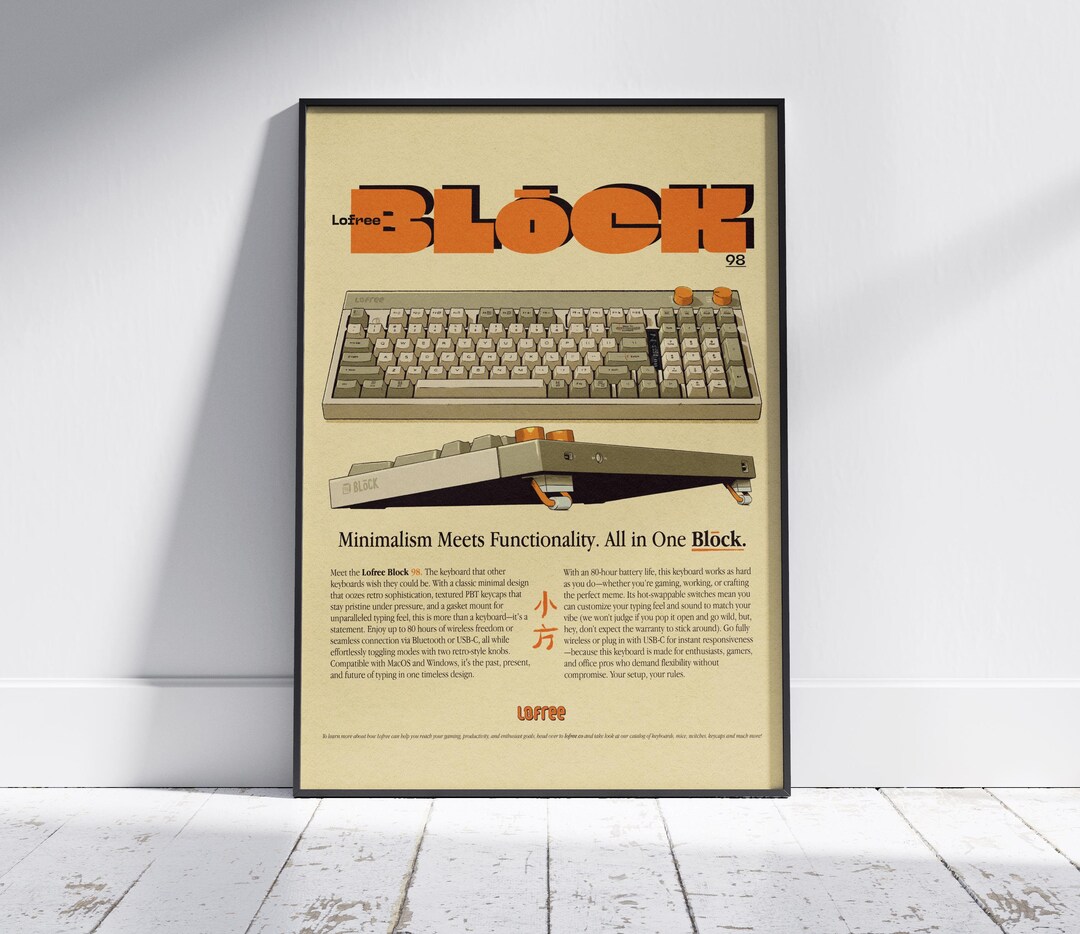 LOFREE BLOCK Keyboard Poster Digital Prints Mechanical Keyboard. Office ...