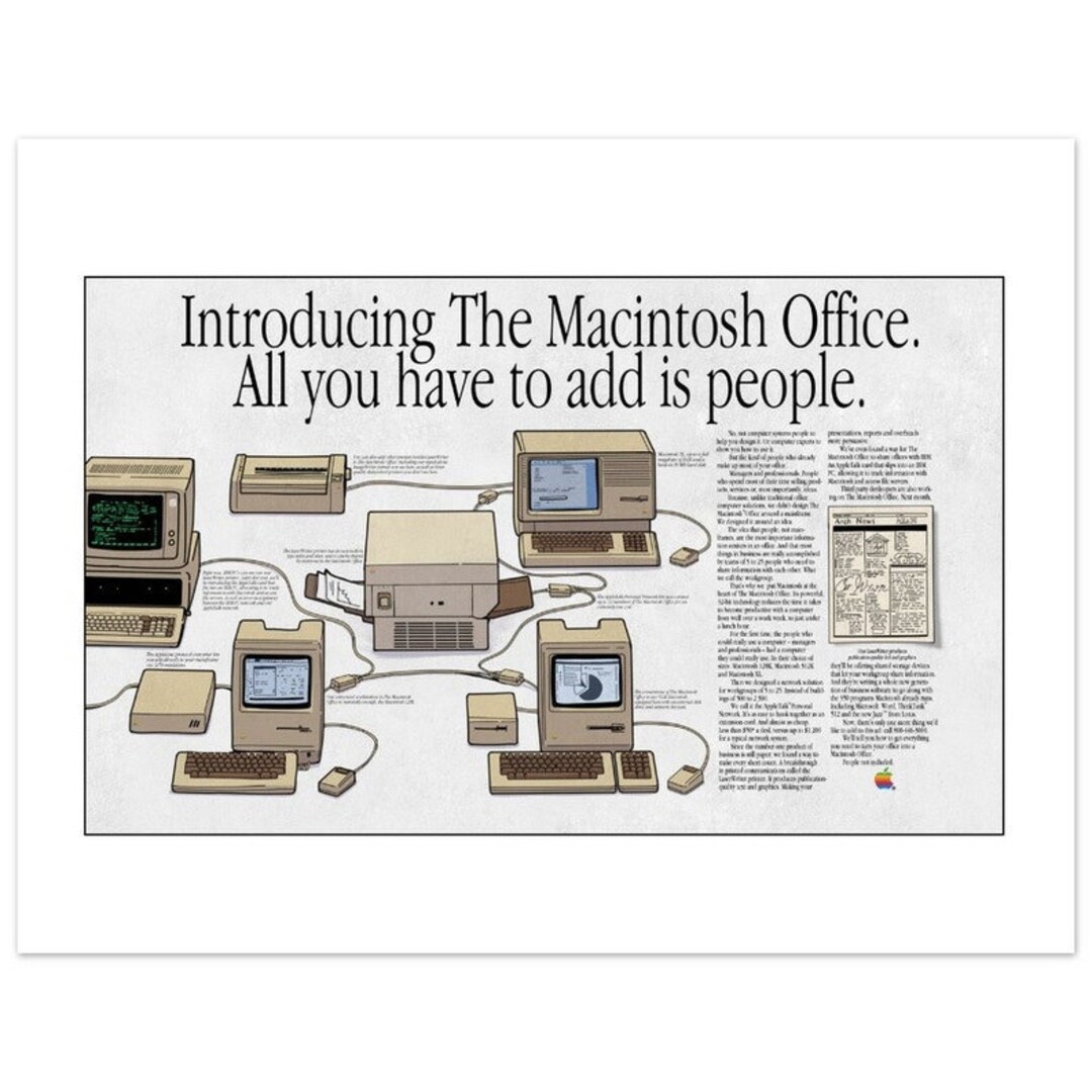 Drawn Vintage Retro Apple Poster Apple Macintosh Art Prints. Gift for ...