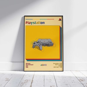Vintage Retro Original Drawn Playstation Poster Art Digital Prints ...