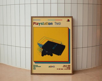 Sony Original Playstation Vintage Gaming Minimalist Mid-century Poster ...