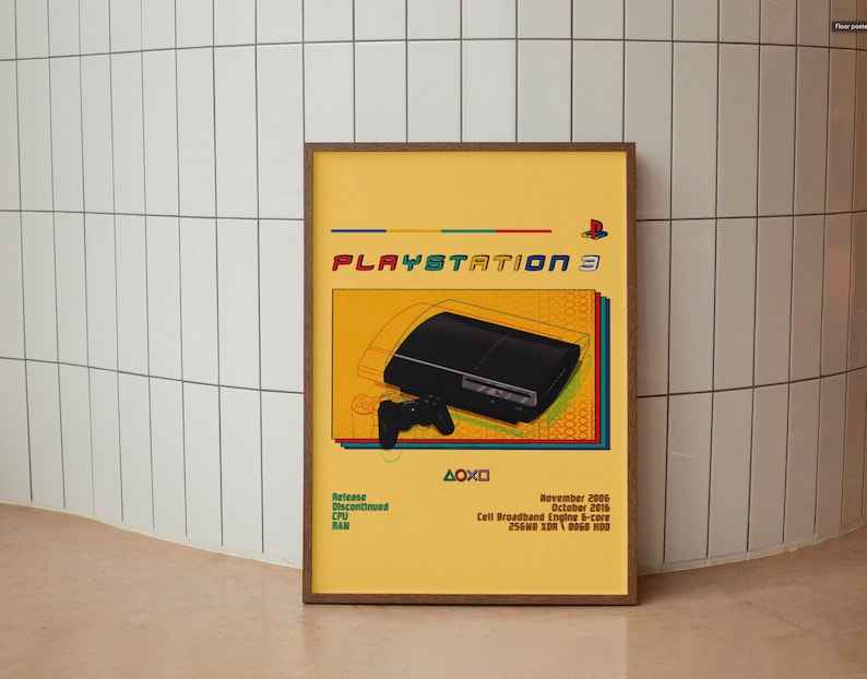 PS3. Vintage Retro Original Drawn Playstation Poster Art Digital Prints ...