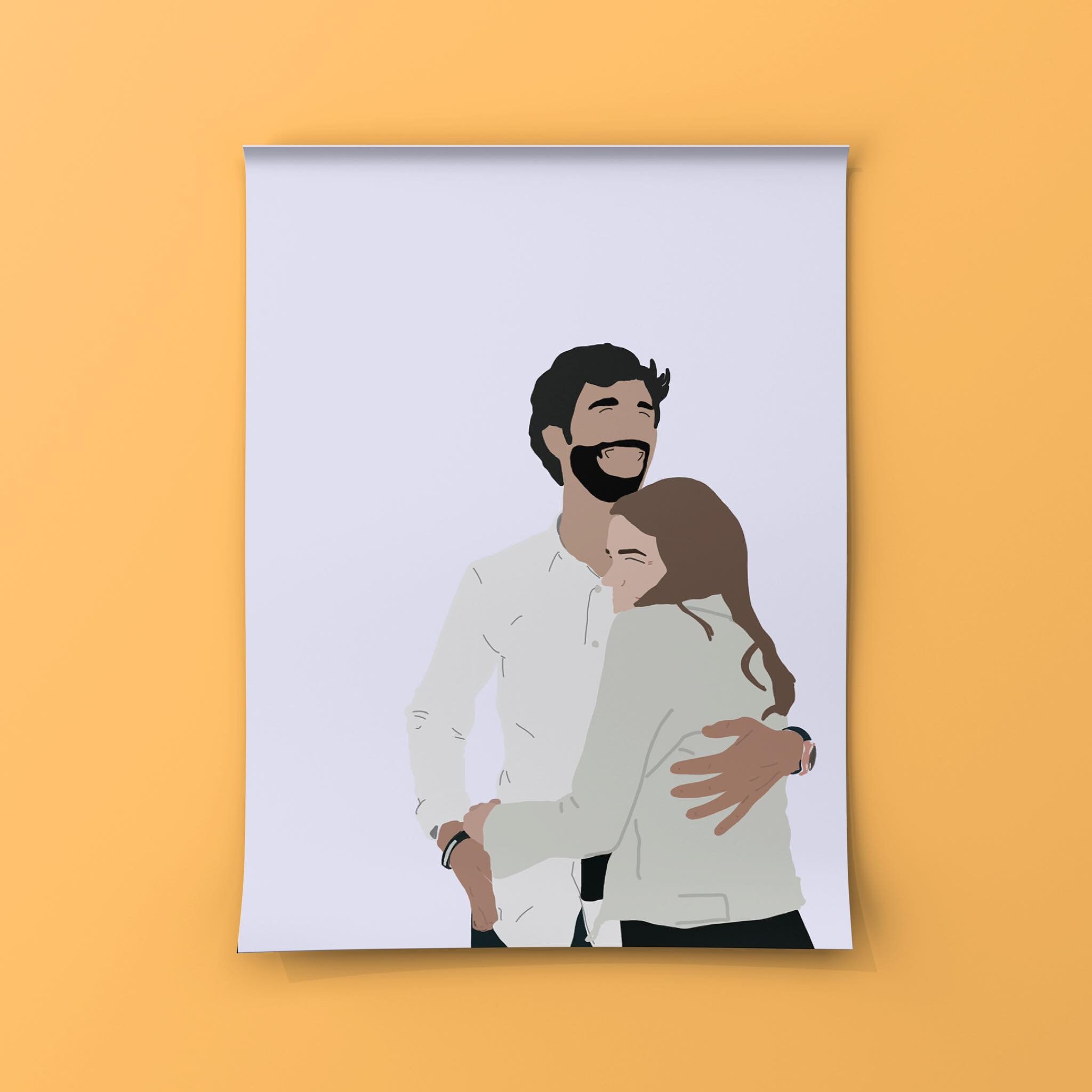 Personalized Couples/Friends Illustrations Digital Prints Prints etna ...