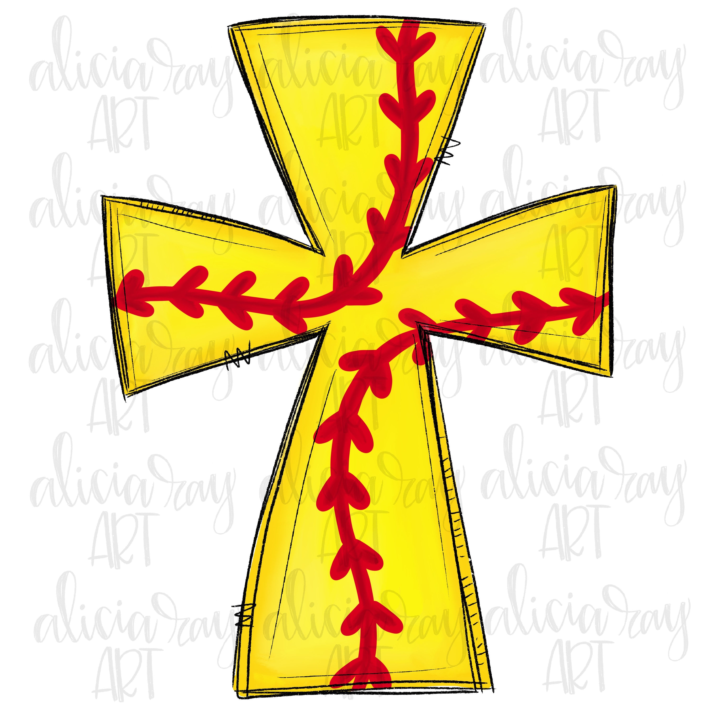Cross Softball Clipart