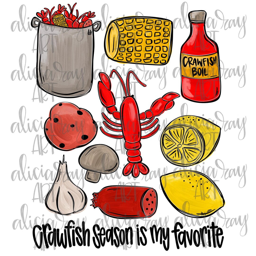 Crawfish PNG Design | Hand Drawn Digital Download | Printable Art ...