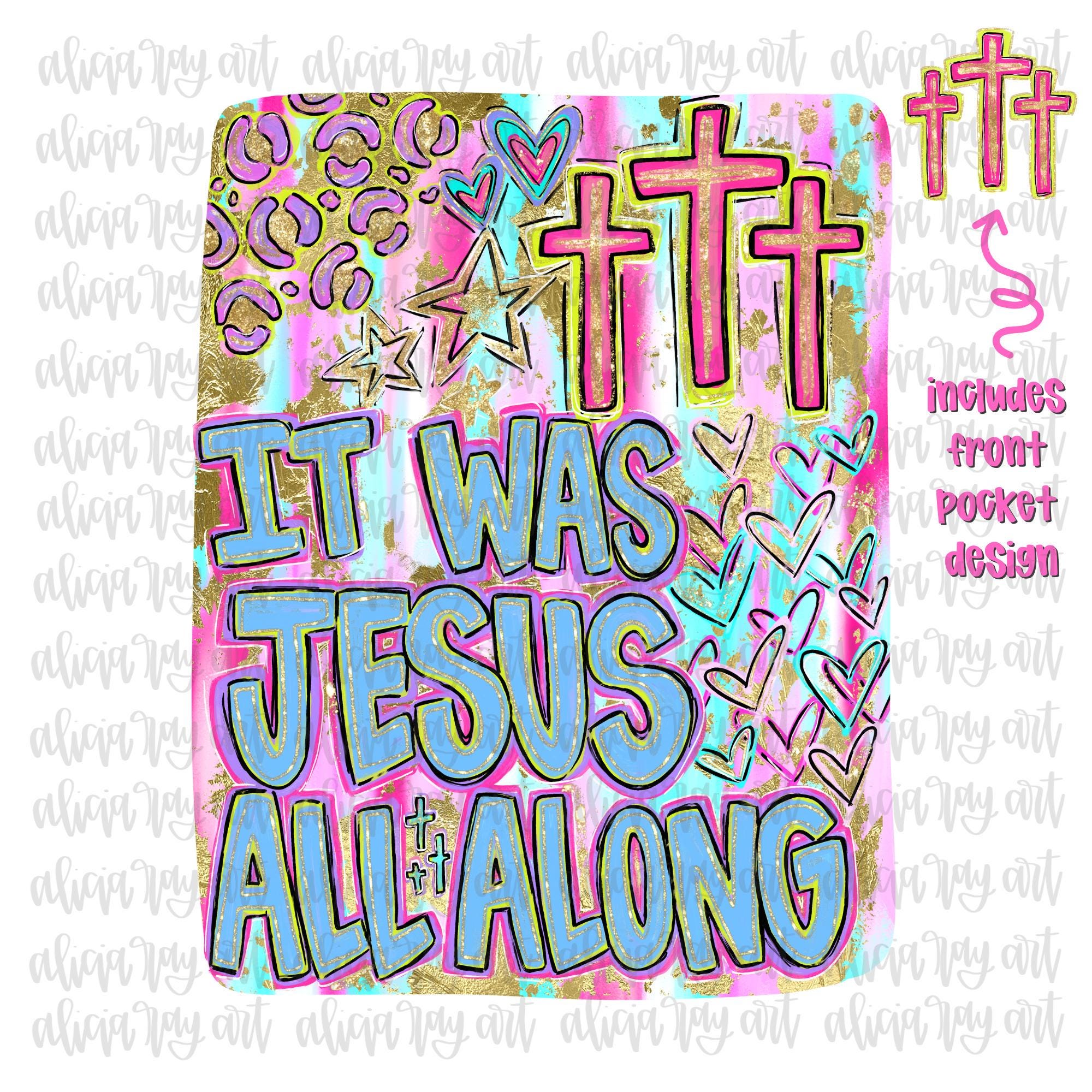 Preppy Christian PNG Digital Design | Hand Drawn Digital File Download ...