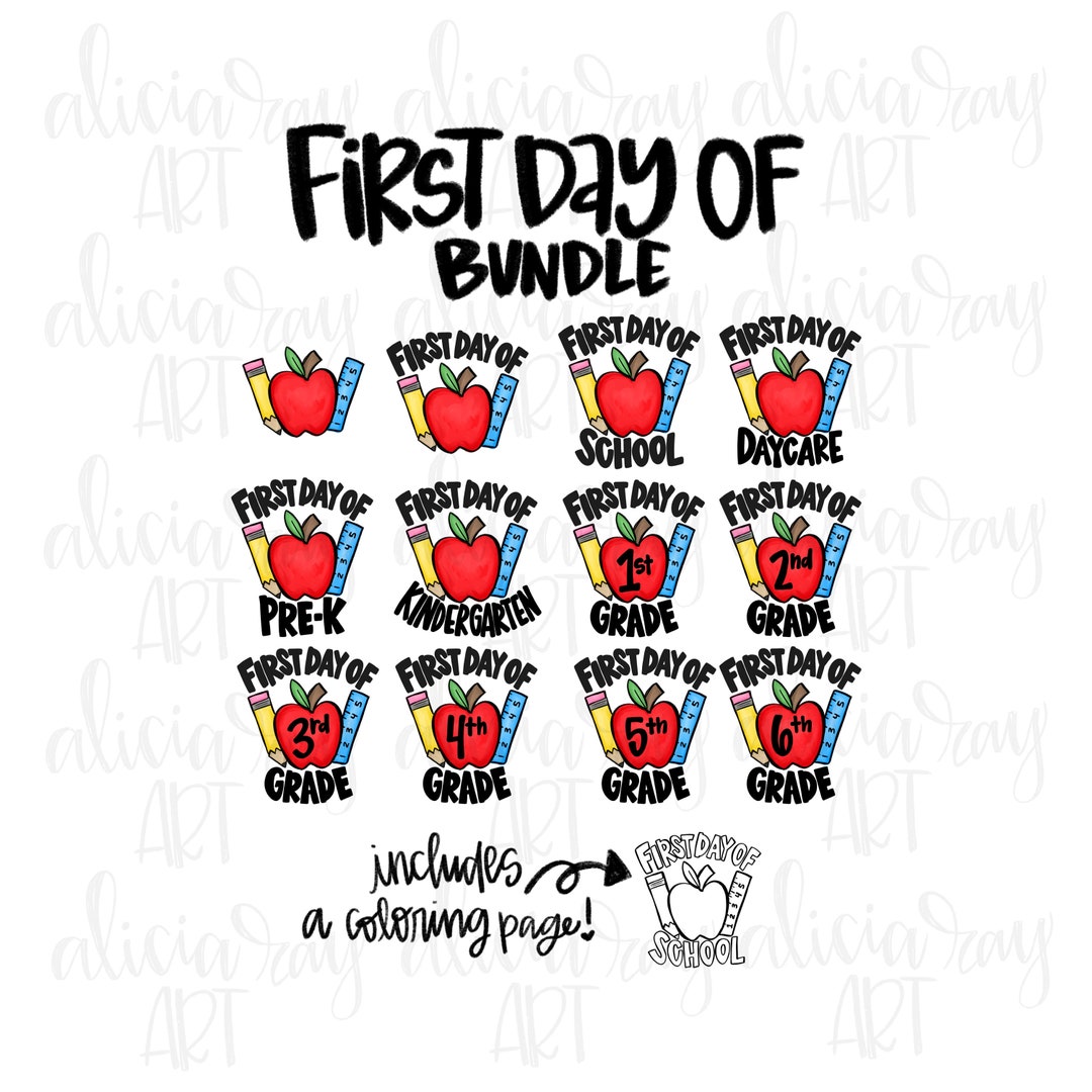 Back to School Bundle Sublimation PNG | Hand Drawn Digital Download ...