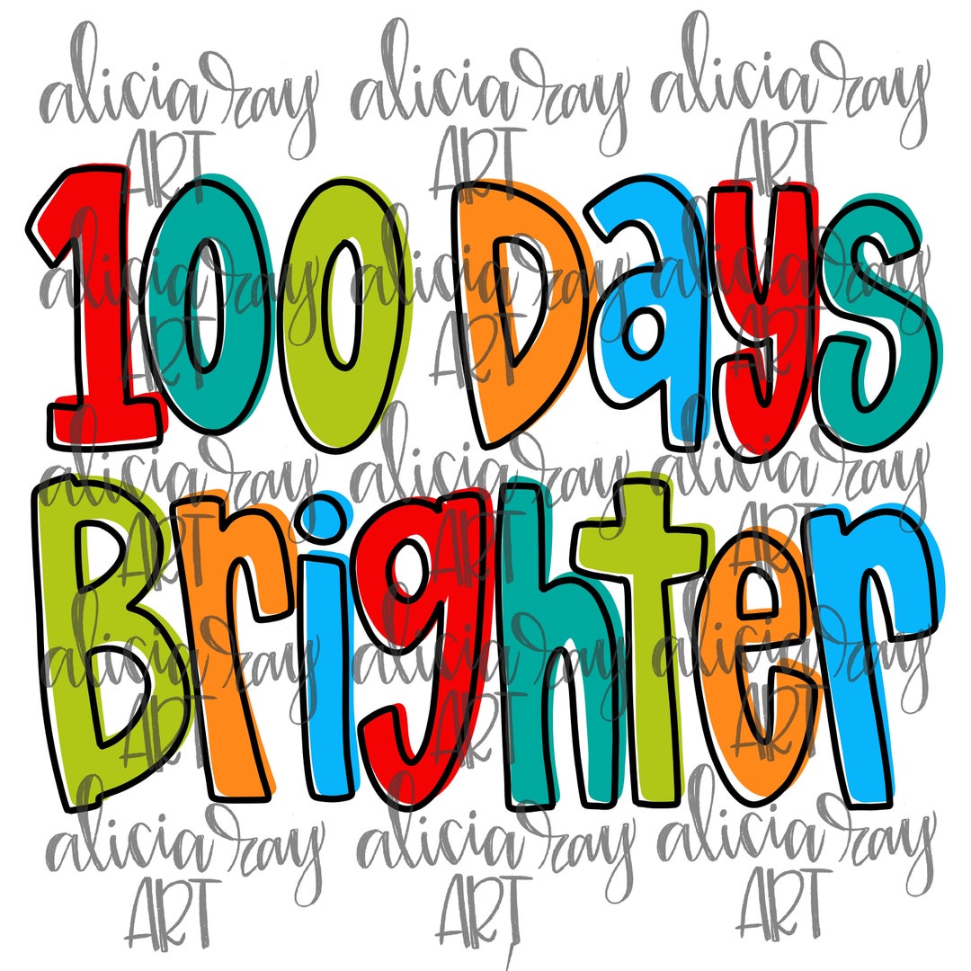 100 Days of School Sublimation PNG | Hand Drawn Digital Download ...