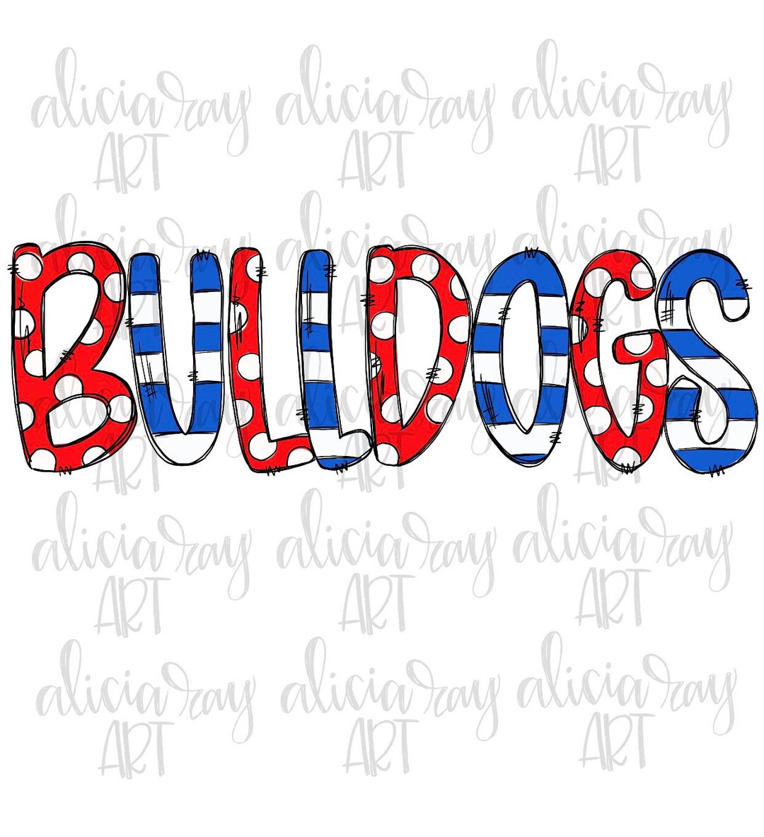 Bulldogs PNG Sublimation Design | Red and Blue School Spirit Design ...