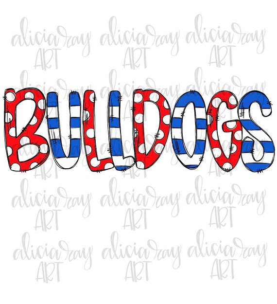 Bulldogs PNG Sublimation Design Red and Blue School Spirit - Etsy
