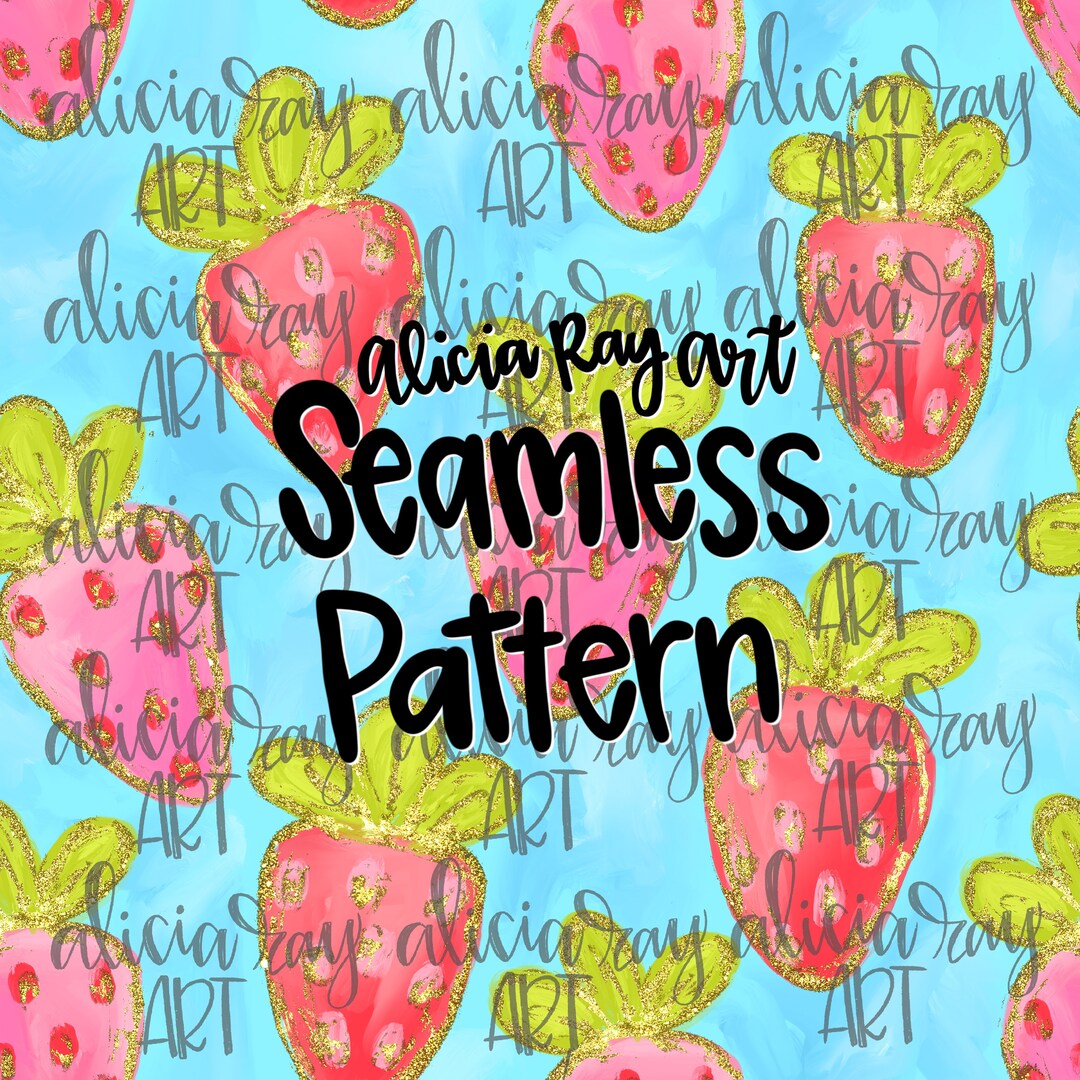 Strawberry Seamless Pattern Sublimation Design Digital Download | Hand ...