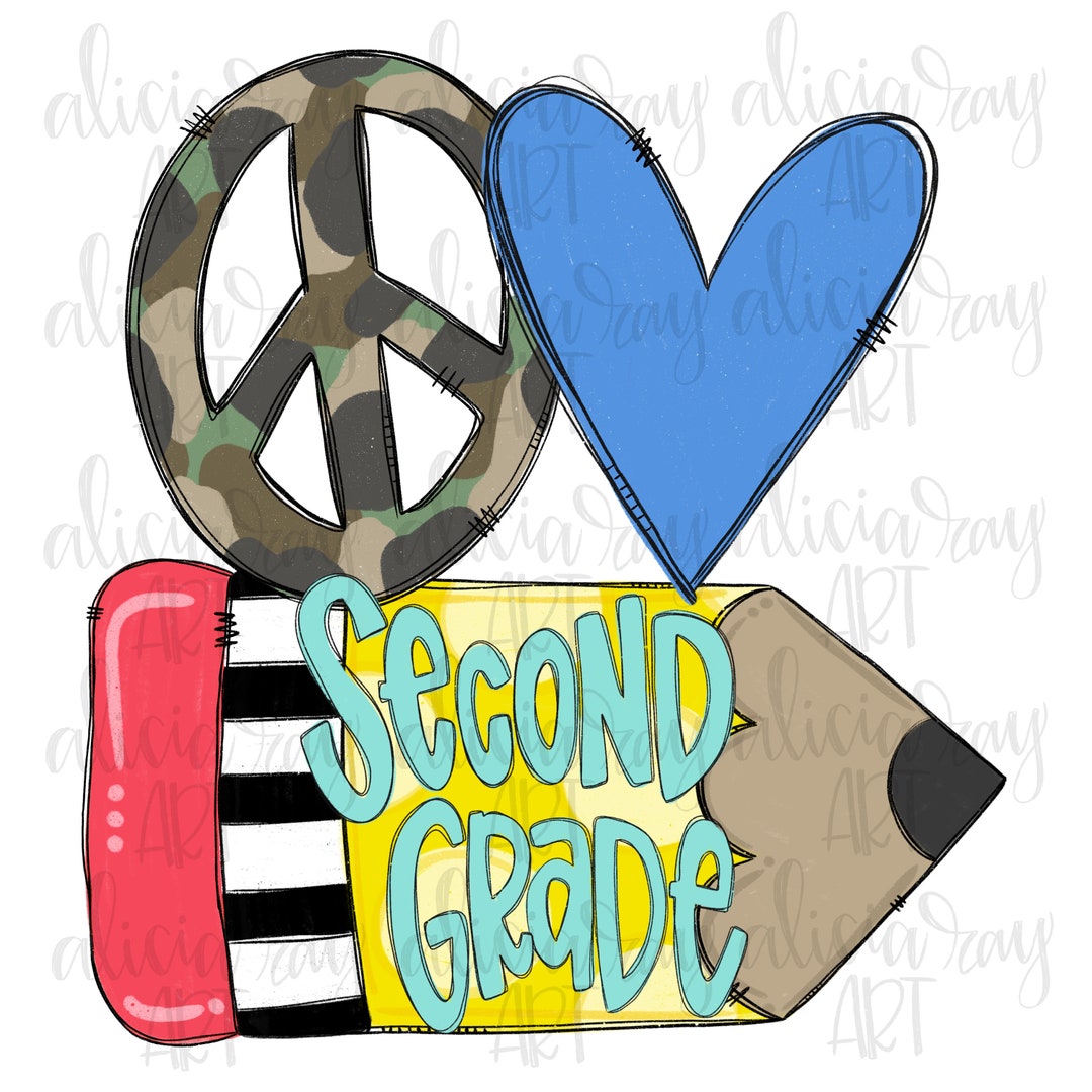 Peace Love School Sublimation PNG | Teacher | Pencil | Hand Drawn ...