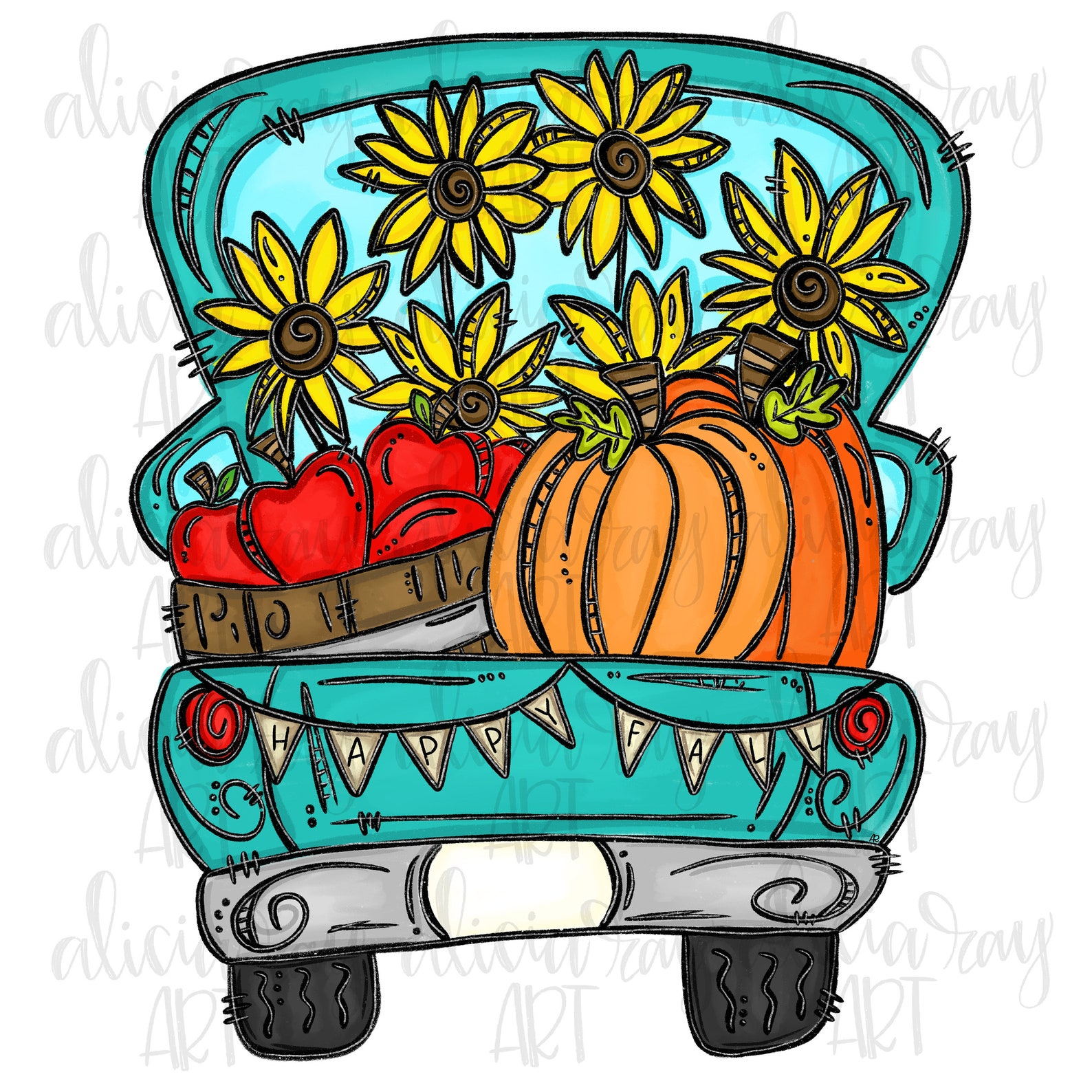 Fall Truck PNG Digital Download Hand Drawn Sublimation PNG - Etsy