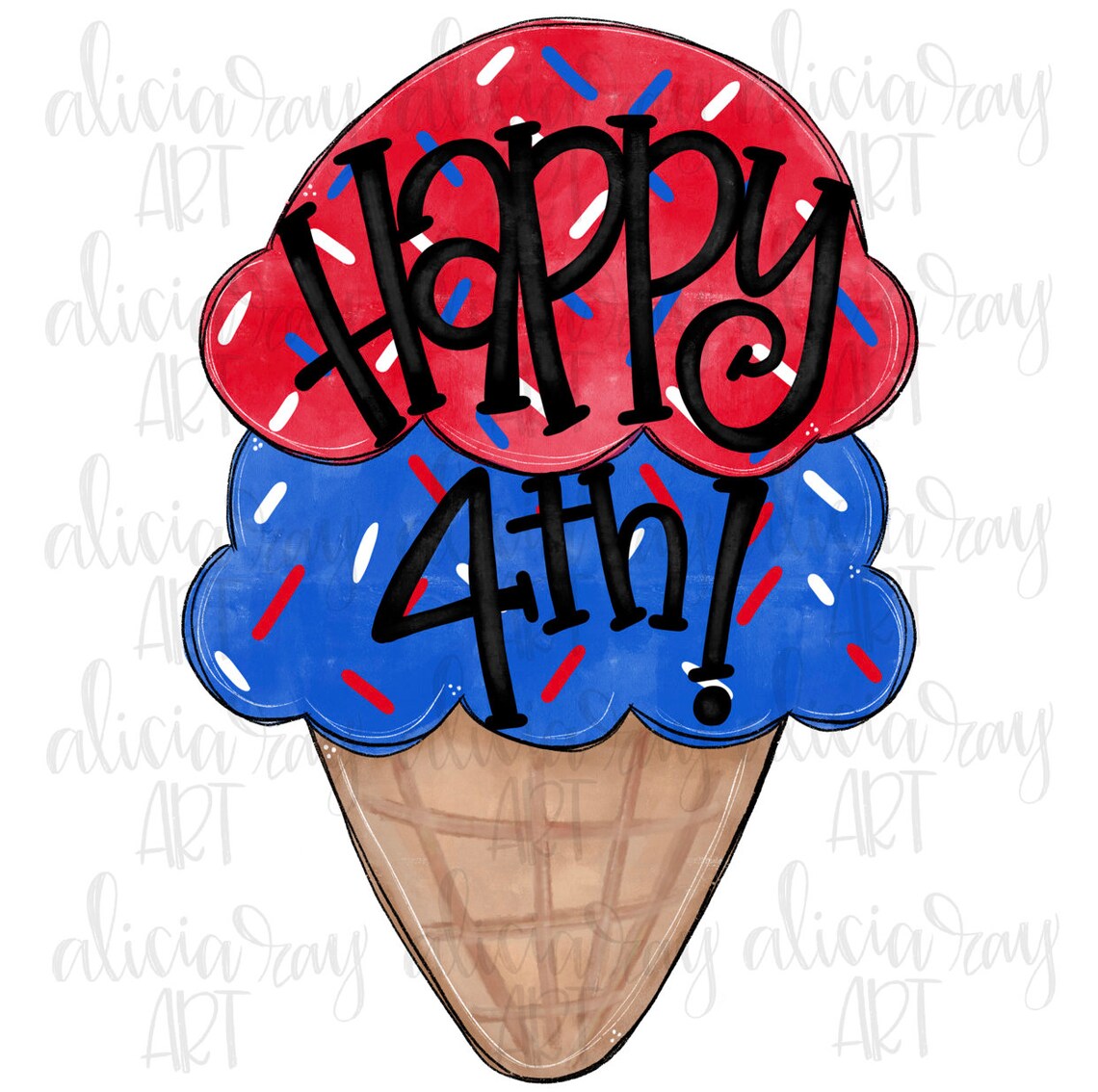 Patriotic Ice Cream PNG Design Digital Download Printable | Etsy