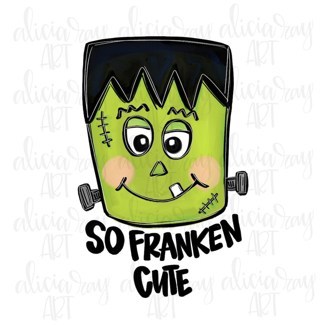 Frankenstein Halloween PNG Digital Download | Hand Drawn Sublimation ...