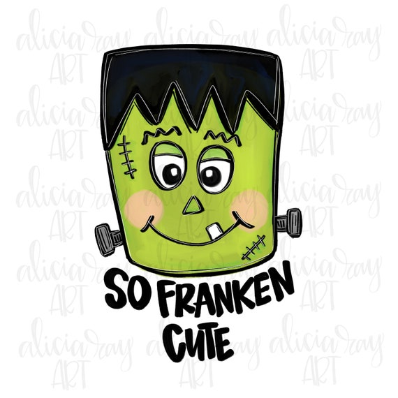 Frankenstein Halloween PNG Digital Download Hand Drawn - Etsy