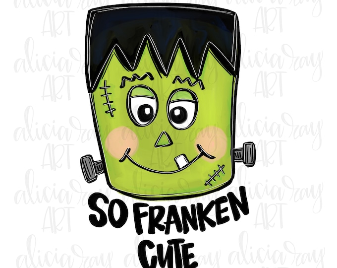 Frankenstein Halloween PNG Digital Download Hand Drawn - Etsy