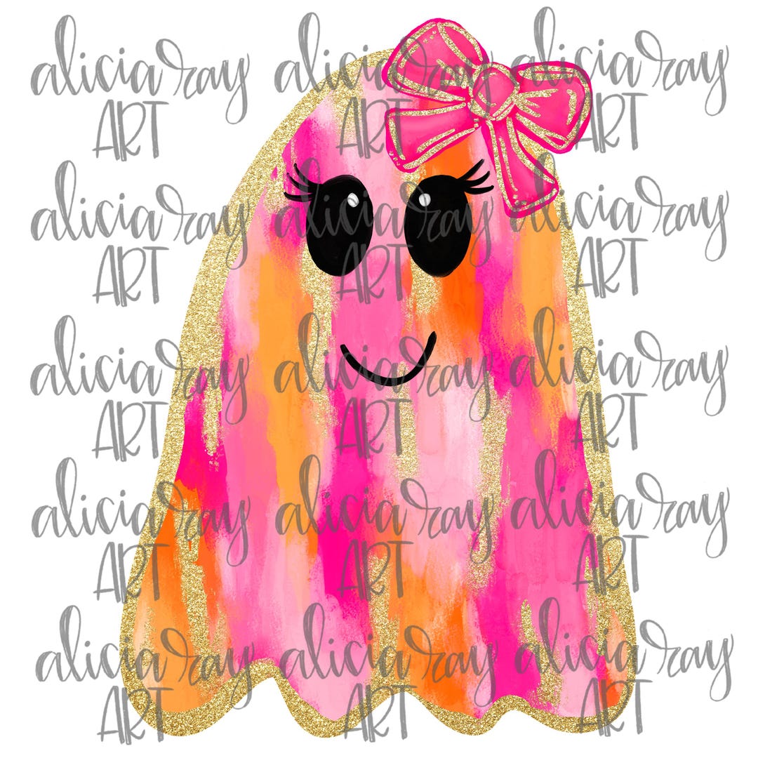 Preppy Ghost Sublimation DTF Design PNG Digital Download | Hand Drawn ...