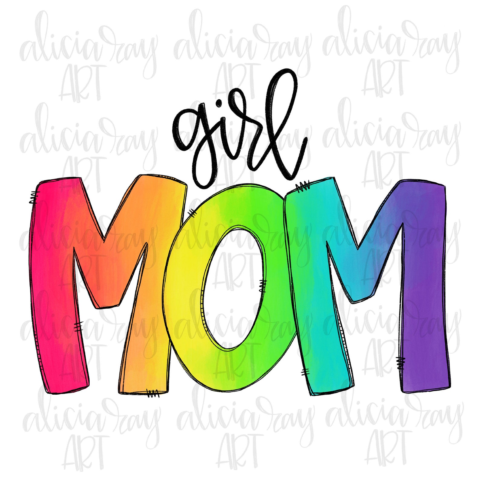Girl Mom Sublimation PNG Design | Hand Drawn Digital Download ...