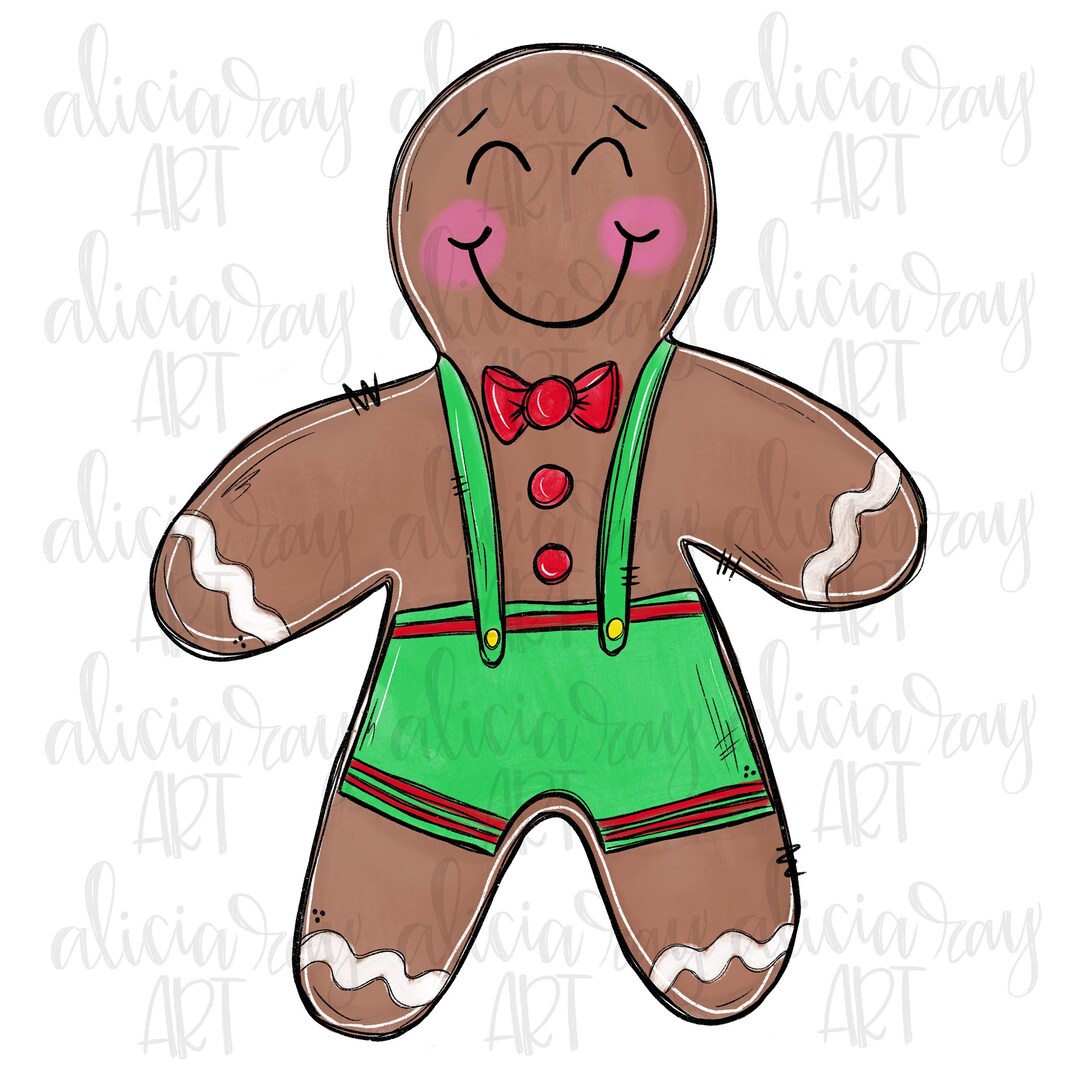 Gingerbread Boy Sublimation PNG Design | Hand Drawn | Christmas Design ...